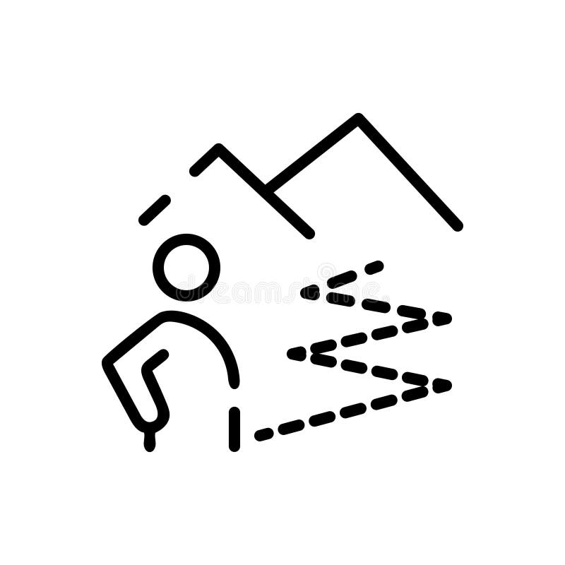 Black Line Icon for Distance, Location and People Stock Vector ...