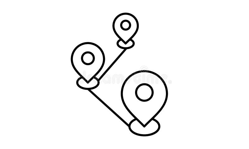 Distance Icon Navigation Route Map Pointer Vector Image Stock ...