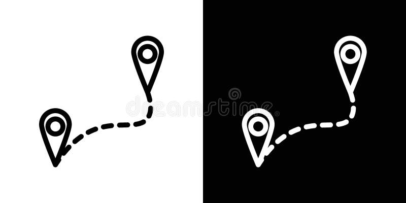 Distance Icon Vector Set on White Background Stock Illustration ...