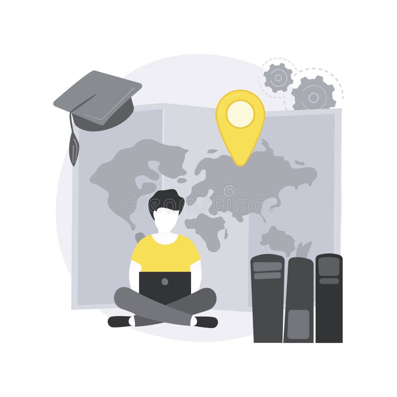 Distance Learning Abstract Concept Vector Illustration. Stock Vector ...