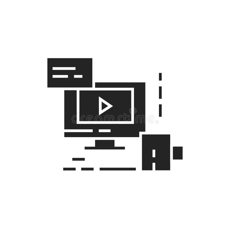 Distance Learning Black Glyph Icon. Online Training Courses. Pictogram ...