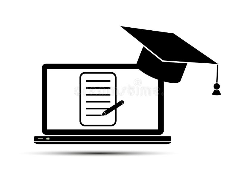 Distance Learning Concept, Flat Design Icon Stock Vector - Illustration ...