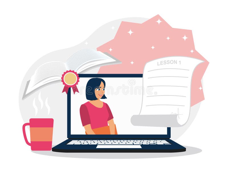 Distance Learning Courses. Girls Study for Exam Preparation Stock ...