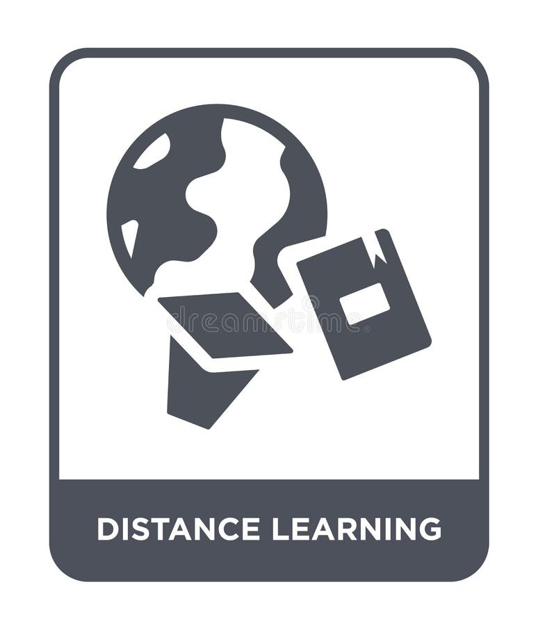 Distance Learning Icon in Trendy Design Style. Distance Learning Icon ...