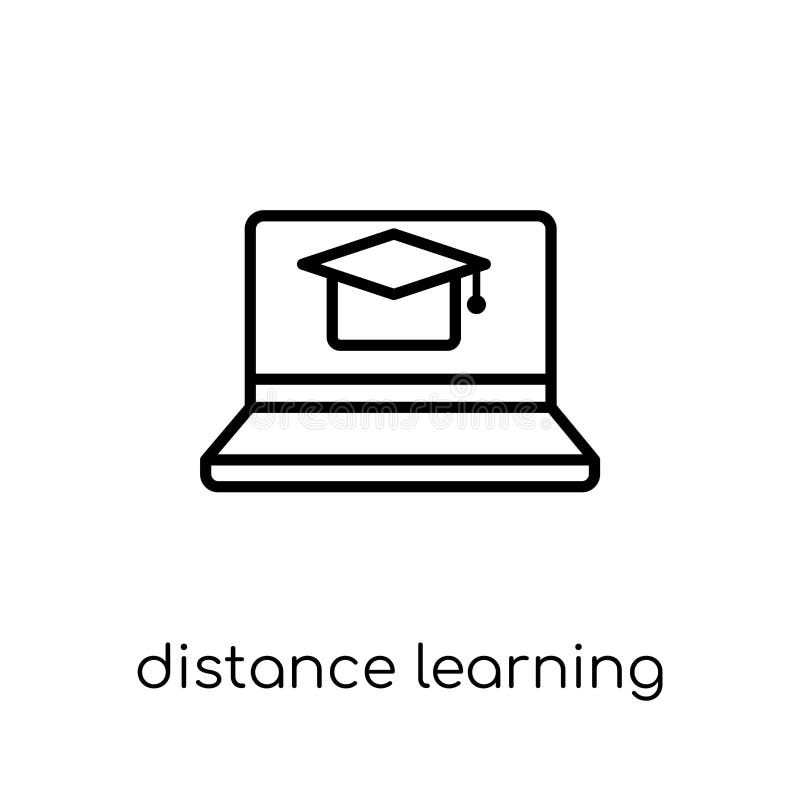 Distance Learning Icon. Trendy Modern Flat Linear Vector Distance ...