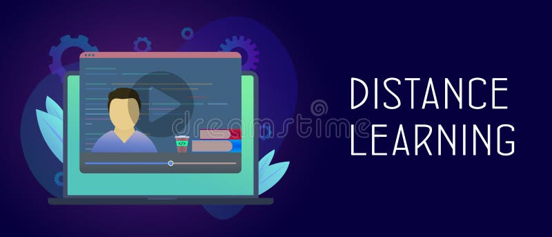 Distance Learning and Online Education Vector Concept Illustration ...