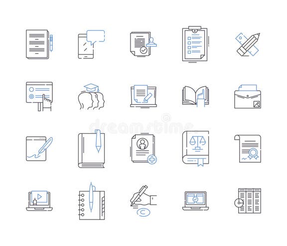 Distance Learning Outline Icons Collection. Distance, Learning, Online ...