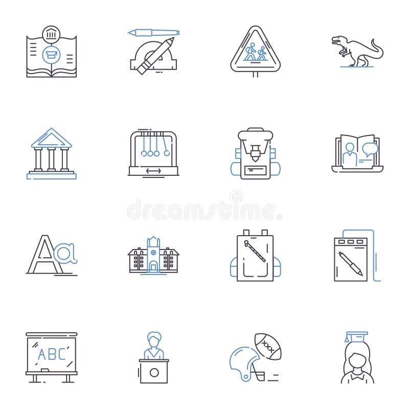 Distance Learning Line Icons Collection. Online, Virtual, Remote, E ...
