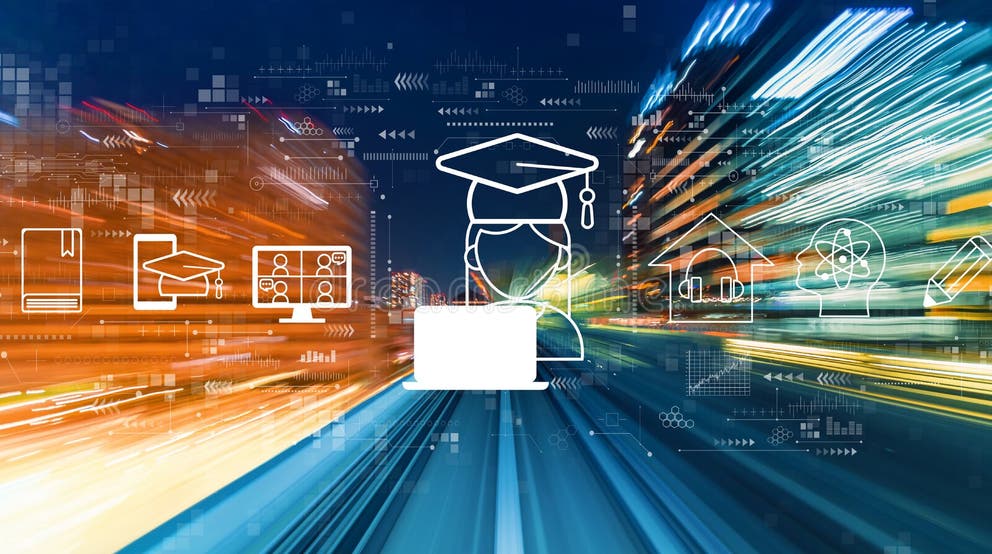 Distance Learning Theme with High Speed Motion Blur Stock Photo - Image ...