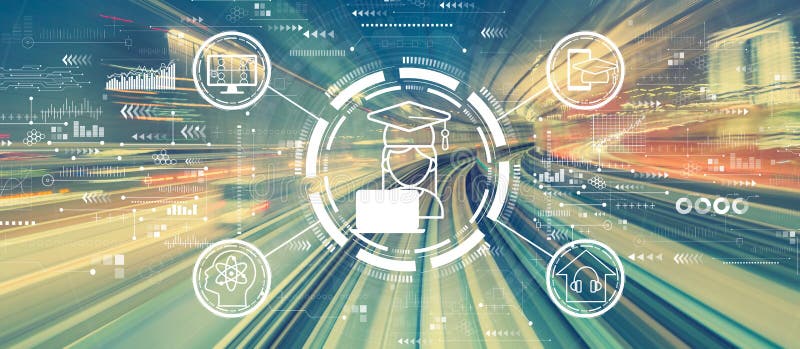 Distance Learning Theme with High Speed Motion Blur Stock Image - Image ...