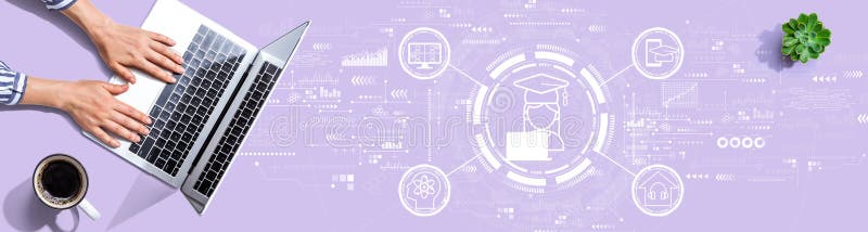 Distance Learning Theme with Person Using a Laptop Editorial Photo ...