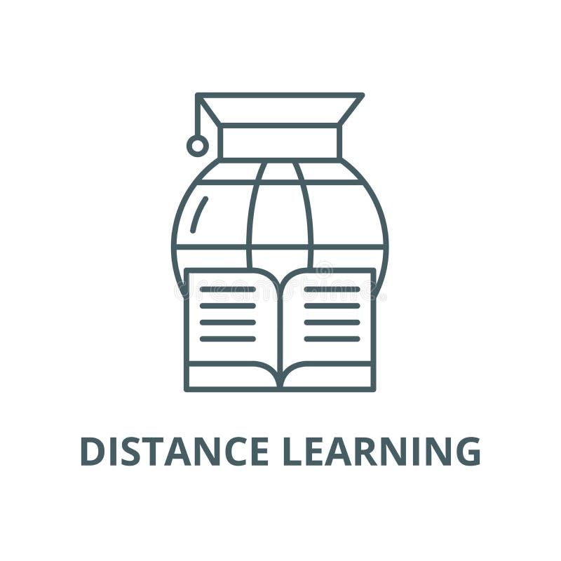Distance Learning Vector Line Icon, Linear Concept, Outline Sign ...
