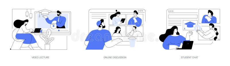Learning App Isolated Cartoon Vector Illustrations. Stock Vector ...