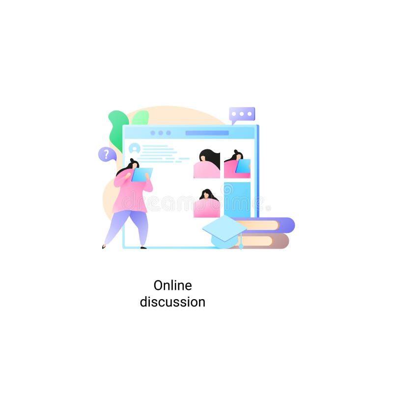 Distance Learning Virtual Communication Isolated Cartoon Vector ...