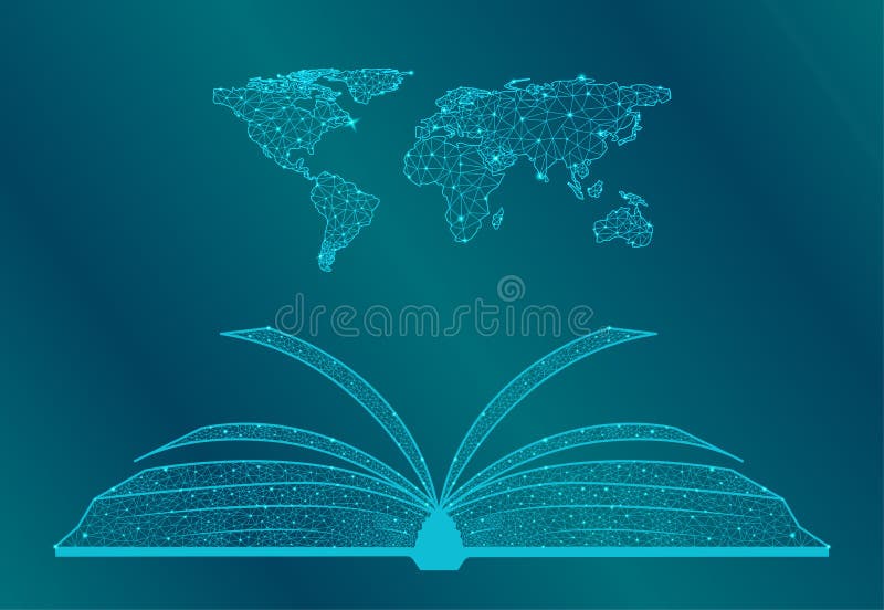 Distance Learning World Maps and Low Poly Geography. Stock Vector ...