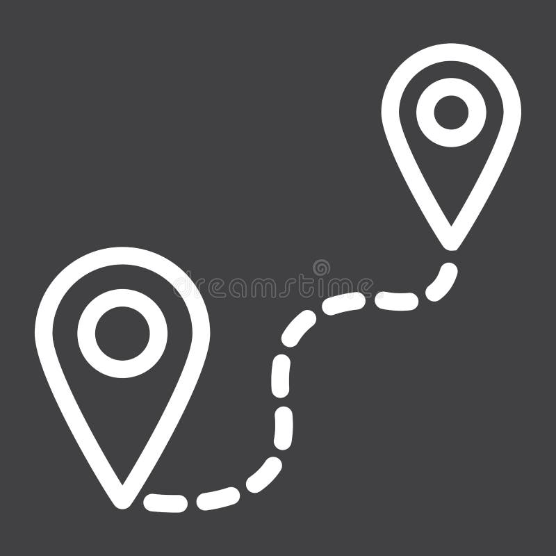 Distance Line Icon, Navigation Route, Map Pointer Stock Vector ... Distance Line Icon, Navigation Route, Map Pointer Stock Vector ...