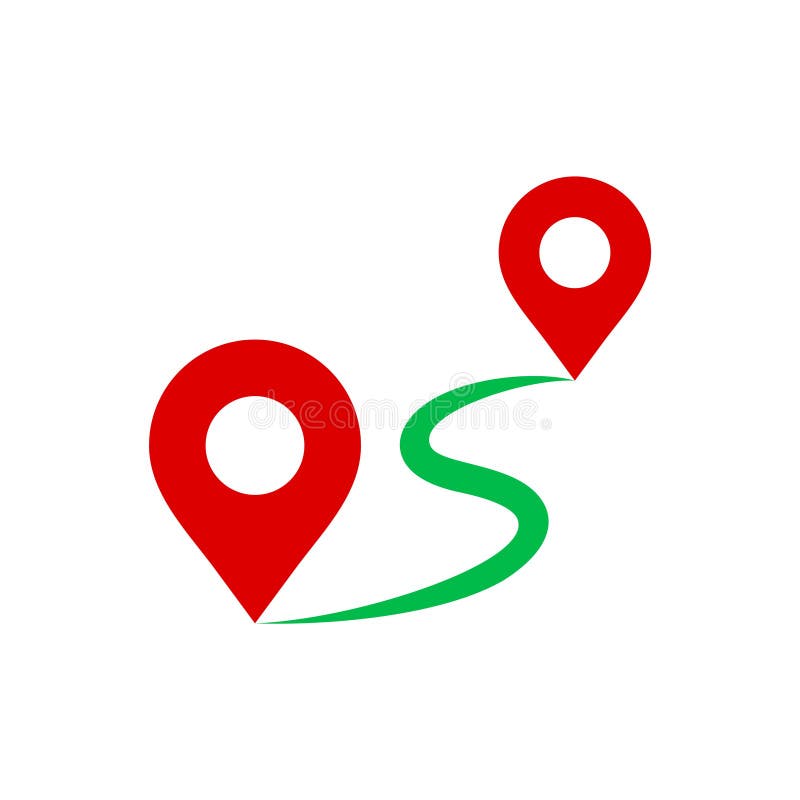Distance Locations Icon Vector, Navigation and Location Icons Stock ...