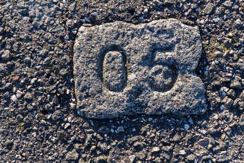 Distance Marker of Stone Indicating .5 Stock Image - Image of symbol ...