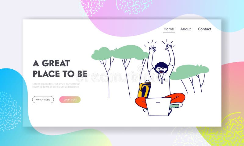 Distance Online Education, Electronics Learning Website Landing Page ...