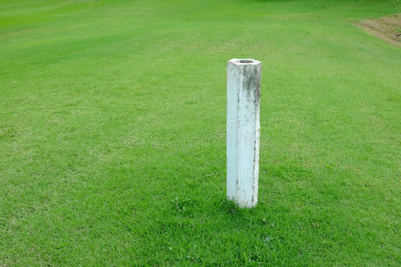 Distance Post in Golf Course Stock Photo - Image of blue, tree: 57374490