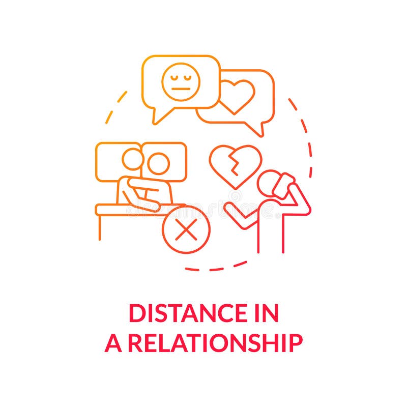 Distance in Relationship Red Gradient Concept Icon Stock Vector ... Distance in Relationship Red Gradient Concept Icon Stock Vector ...