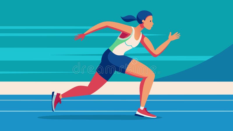 A Distance Runner Striding Along the Virtual Track during the 1500 ...