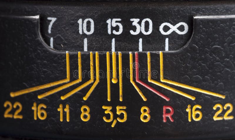 The Distance Scale on the Old Lens Stock Photo - Image of equipment ...