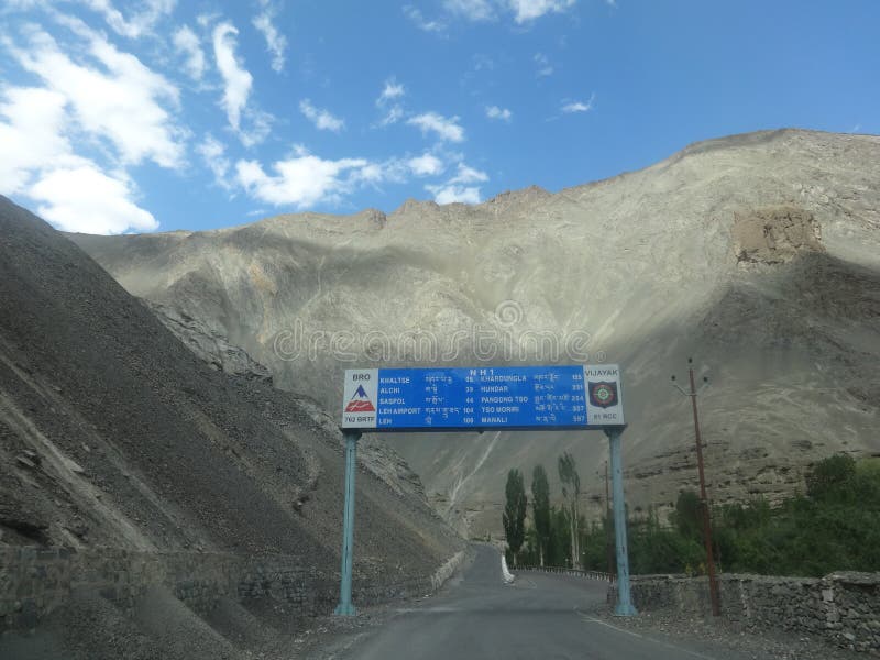Distance Sign Board Showing Nearby Places on a Highway Road Passing ... Distance Sign Board Showing Nearby Places on a Highway Road Passing ...