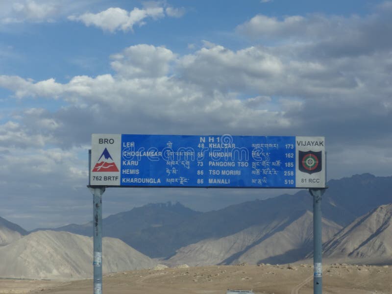 Distance Sign Board Showing Nearby Places on a Highway Road Passing ... Distance Sign Board Showing Nearby Places on a Highway Road Passing ...