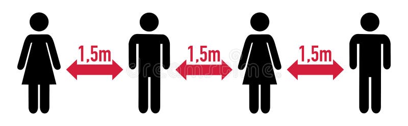 Distance Sign Protection 1,5 Meter Distance Stock Vector - Illustration ...