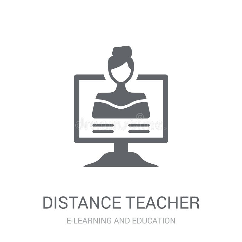 Distance Teacher Icon. Trendy Distance Teacher Logo Concept on W Stock ...