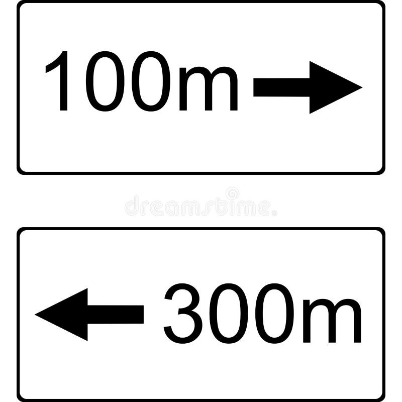 The Distance To the Stop Object is 100 Meters. Stock Vector ...