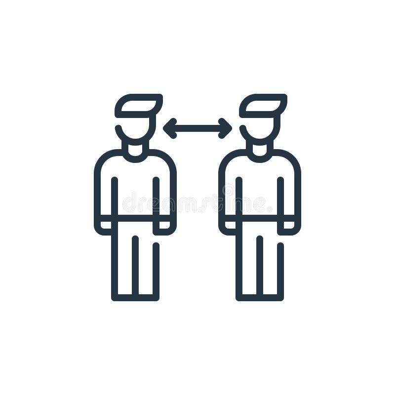 Distance Vector Icon Isolated on White Background. Outline, Thin Line ...