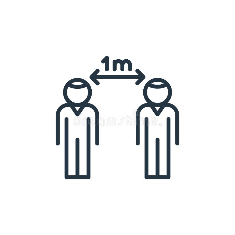 Distance Vector Icon Isolated on White Background. Outline, Thin Line ...