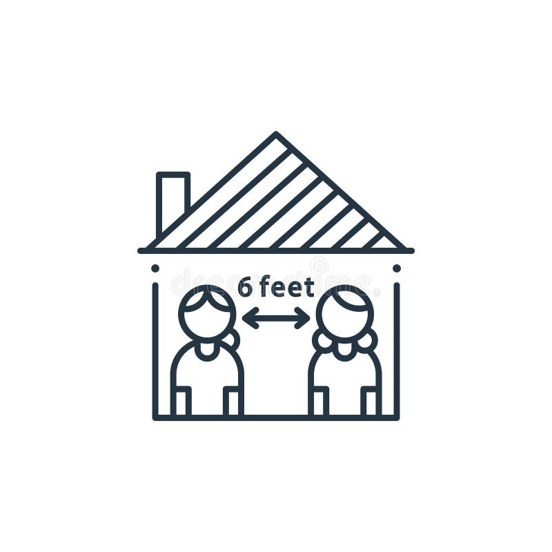 Distance Vector Icon Isolated on White Background. Outline, Thin Line ...