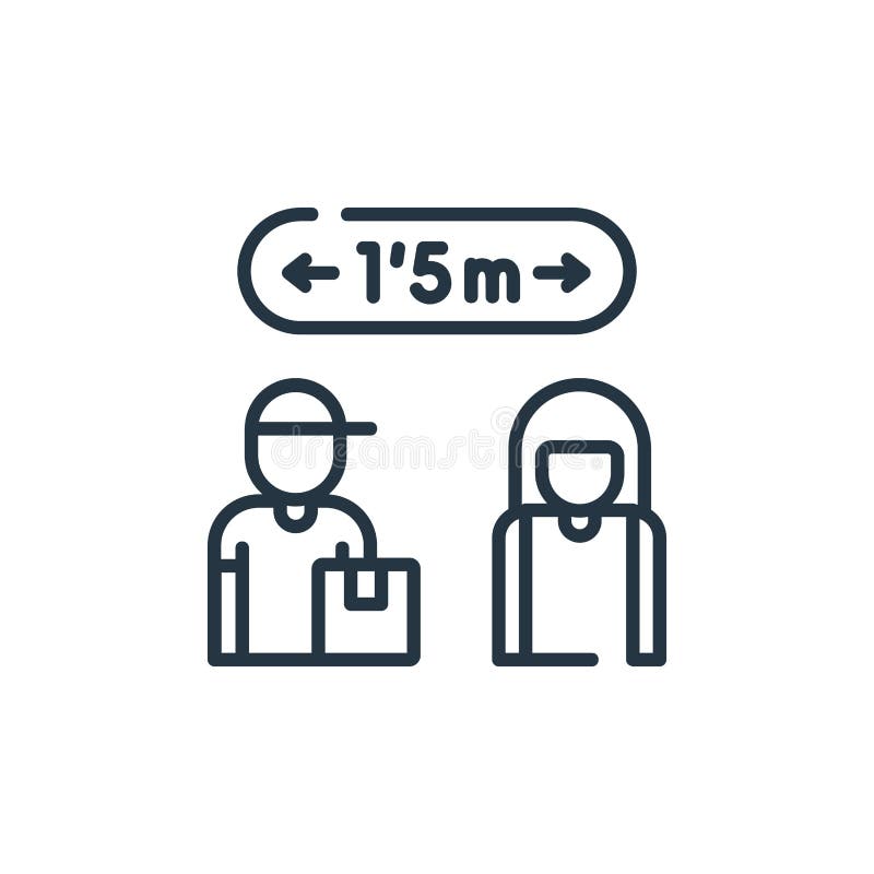 Distance Vector Icon Isolated on White Background. Outline, Thin Line ...