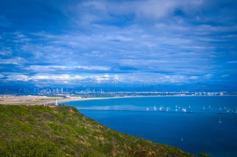 Distance View of City from a Cliff Stock Photo - Image of beach, view ...