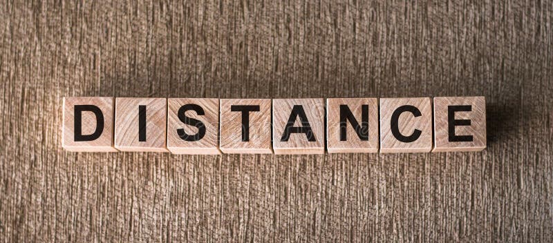 DISTANCE Word Written in Cubes on Wooden Background Stock Image - Image ...