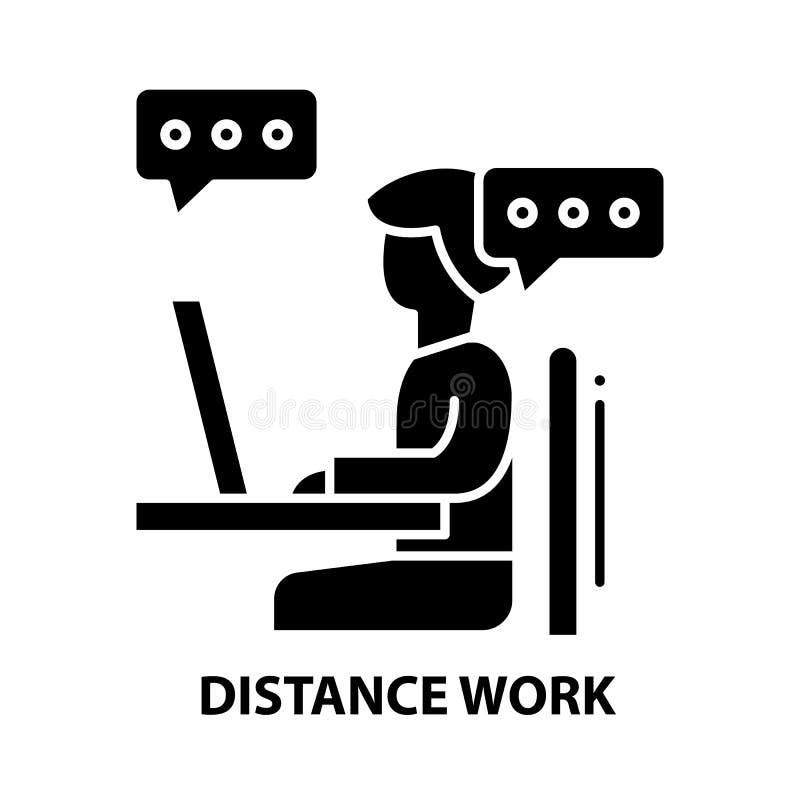 Distance Work Icon, Linear Isolated Illustration, Thin Line Vector, Web ...
