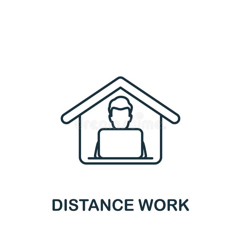 Distance Work Icon. Monochrome Simple New Normality Icon for Templates ...