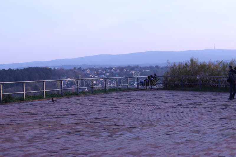 In the Distance You Can See the Bench on Which the Family is Sitting ...