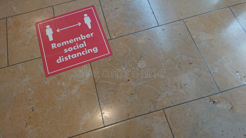 Distancing Covid Warning Sign Reality Stock Photo - Image of covid ...