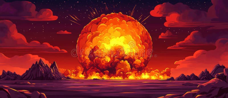 Distant Explosion of a Colorful Supernova in a Cartoon-style Cosmic ...