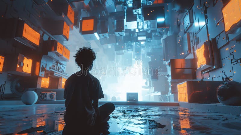 A Distant Figure Looks Away, Avoiding Connection, Deep in Personal ...