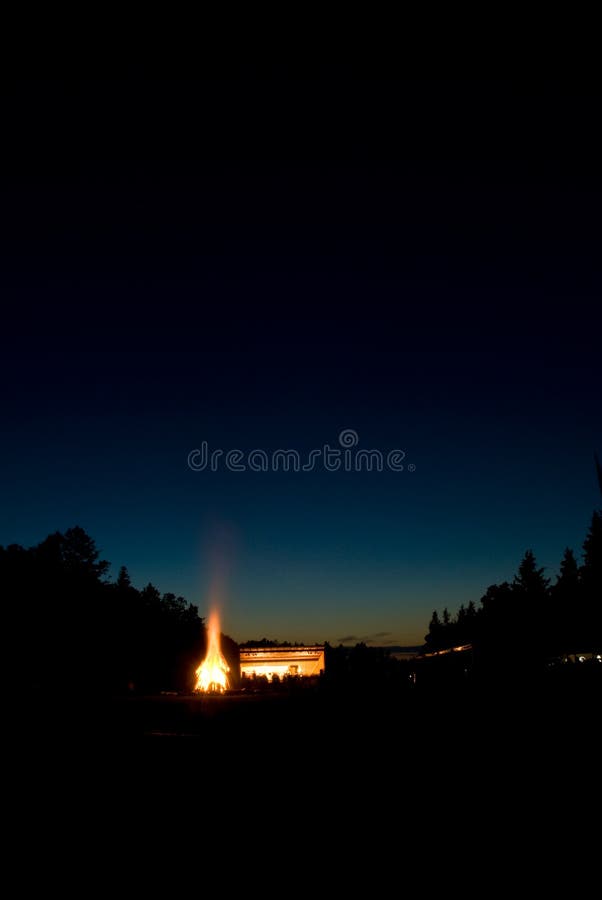 Distant fire at twilight stock photo. Image of fire, nocturne - 3398080