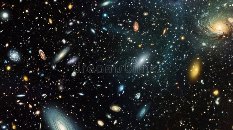 Distant Galaxies and Nebulae in Deep Space Stock Illustration ...