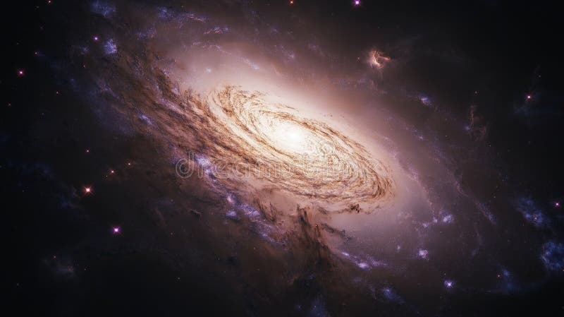 Distant Galaxy, with a Glowing Array of Stars and Nebulae in the ...