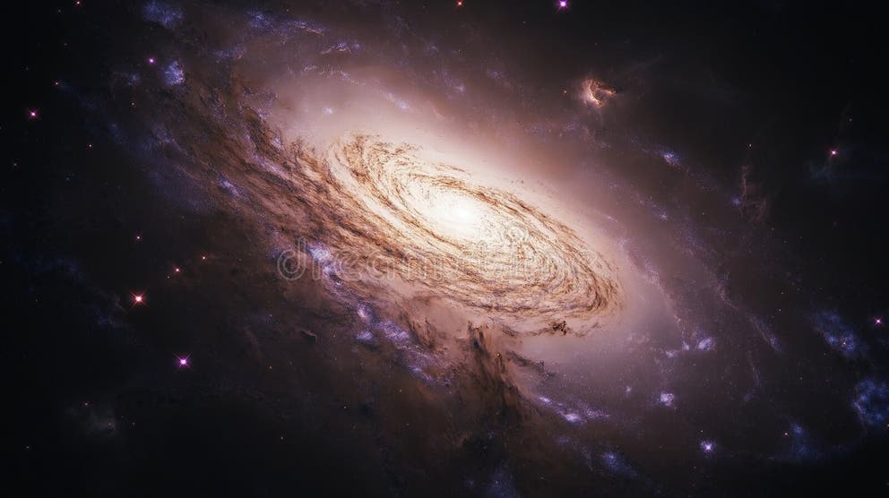 Distant Galaxy, with a Glowing Array of Stars and Nebulae in the ...