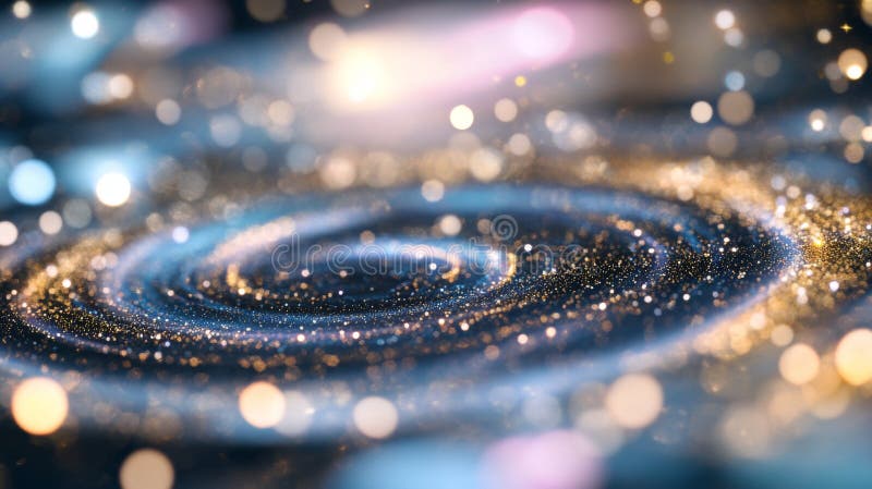 Distant Galaxy Illustration with Swirling Starry Particles, Concept ...