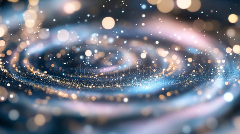 Distant Galaxy Illustration with Swirling Starry Particles, Concept ...